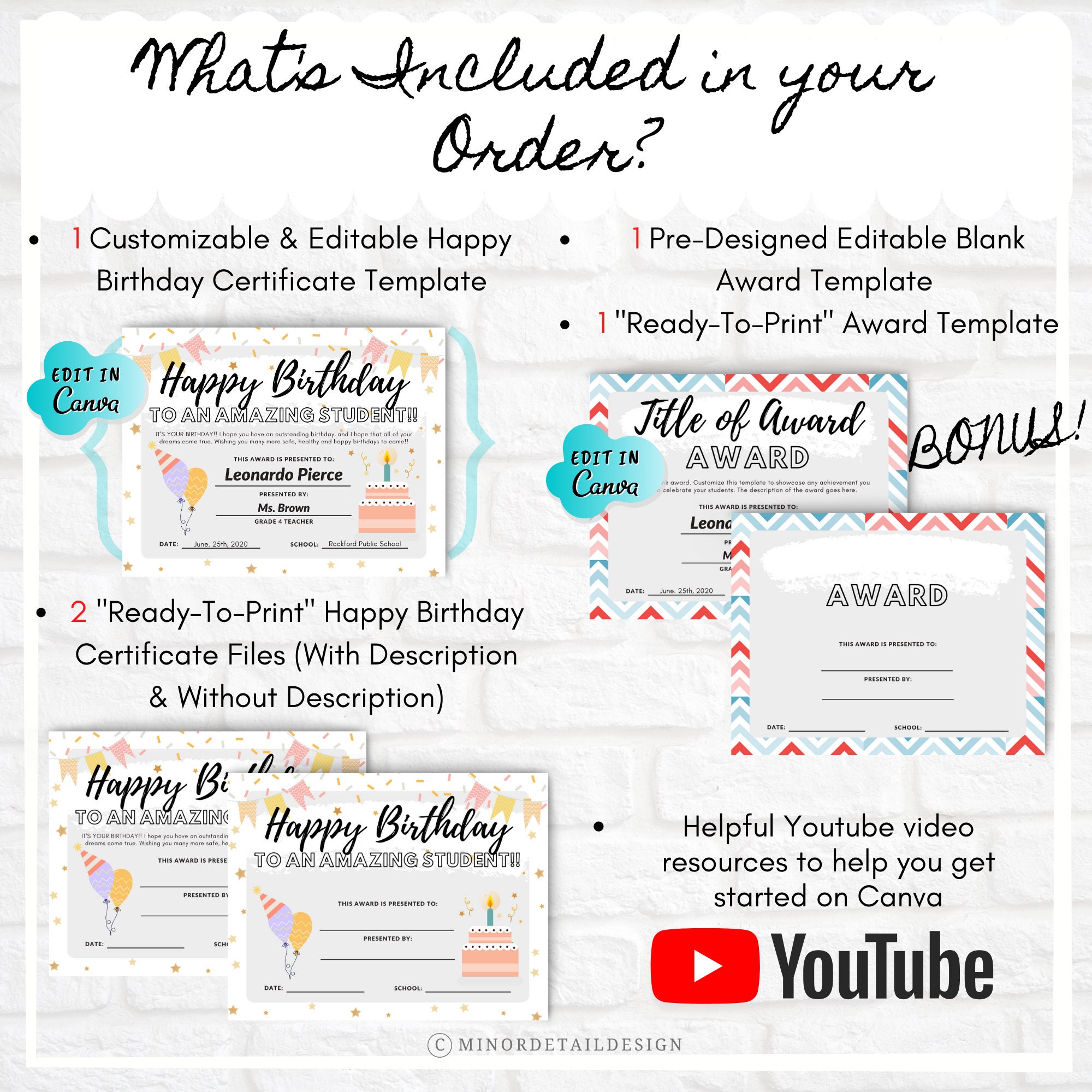 Happy Birthday Certificate, Happy Birthday Award, Certificate for ...