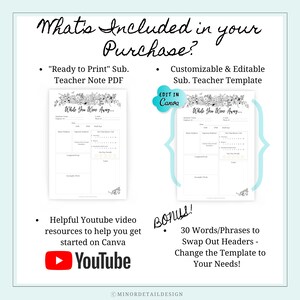 Editable Teacher Printable, Substitute Note, While You Were Out, Sub Teacher, Editable Teacher ...