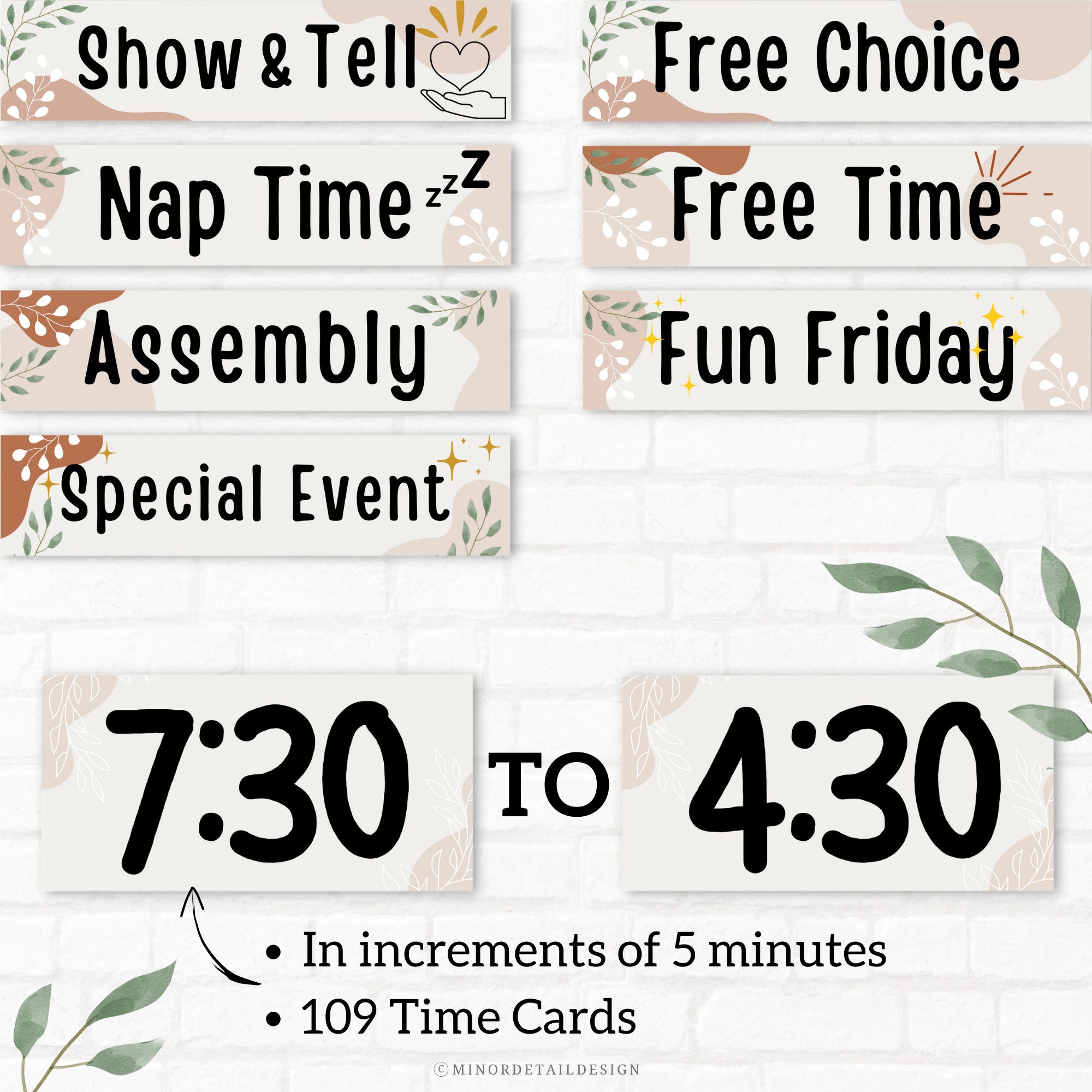 Editable Daily Schedule Cards