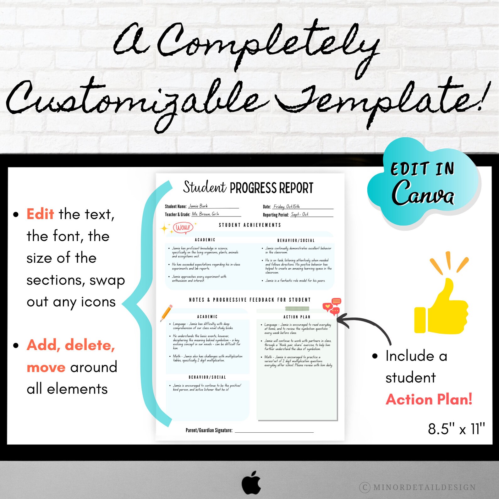 Student Progress Report, Student Assessment Forms, Editable Progress ...