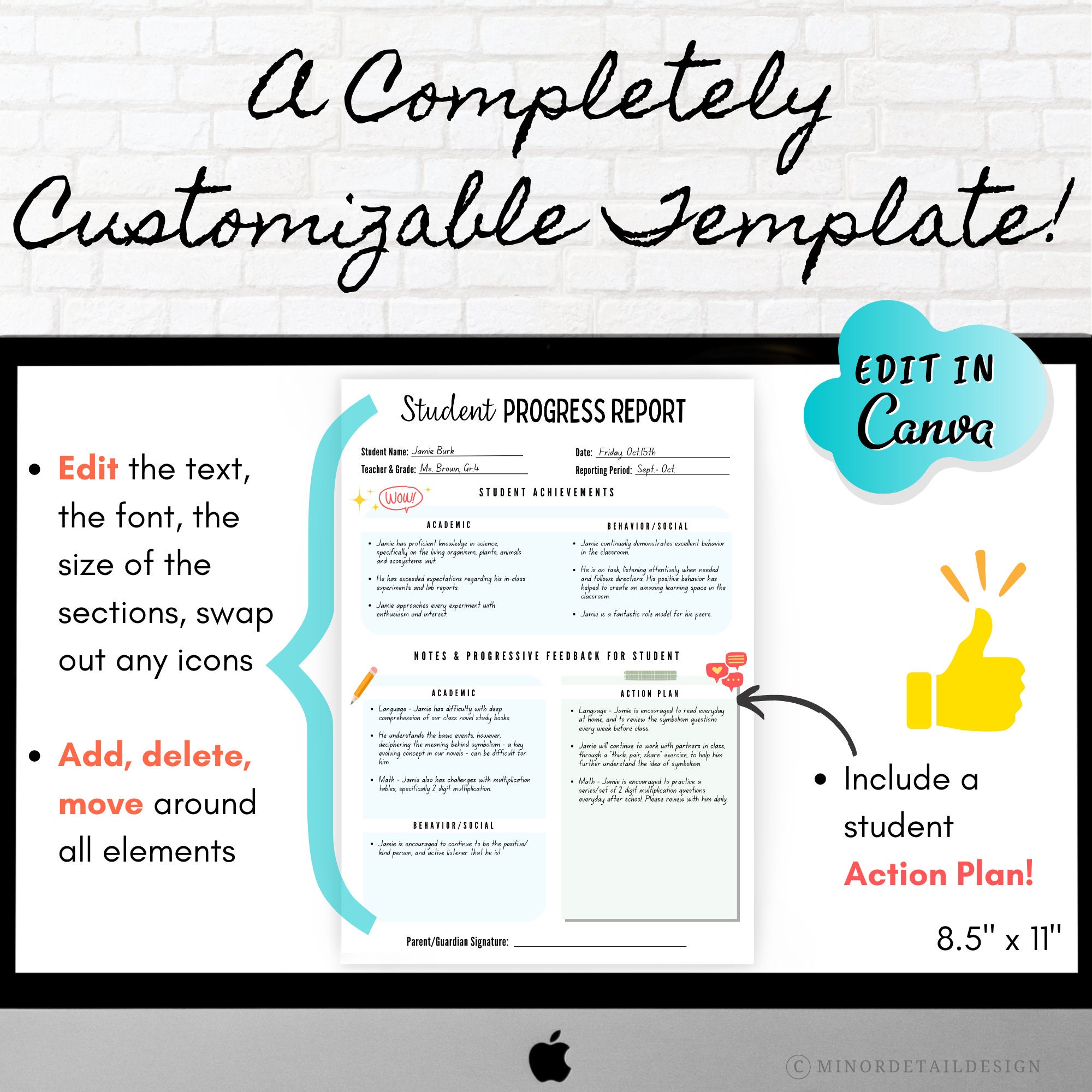 Student Progress Report, Student Assessment Forms, Editable Progress ...
