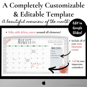 Google Slides Calendar, Virtual Calendar Classroom, Digital Classroom ...