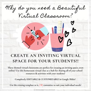 EDITABLE Virtual Classroom, Google Classroom Virtual Bitmoji, Digital ...