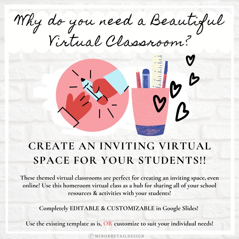 EDITABLE Virtual Classroom, Google Classroom Virtual Bitmoji, Digital ...