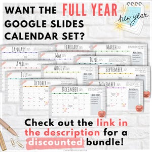 GOOGLE SLIDES CALENDAR, Virtual Calendar Classroom, Digital Classroom ...