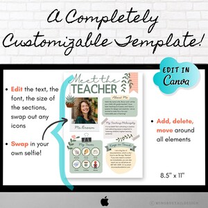 Meet the Teacher Botanical, Classroom Printable Template,meet the ...