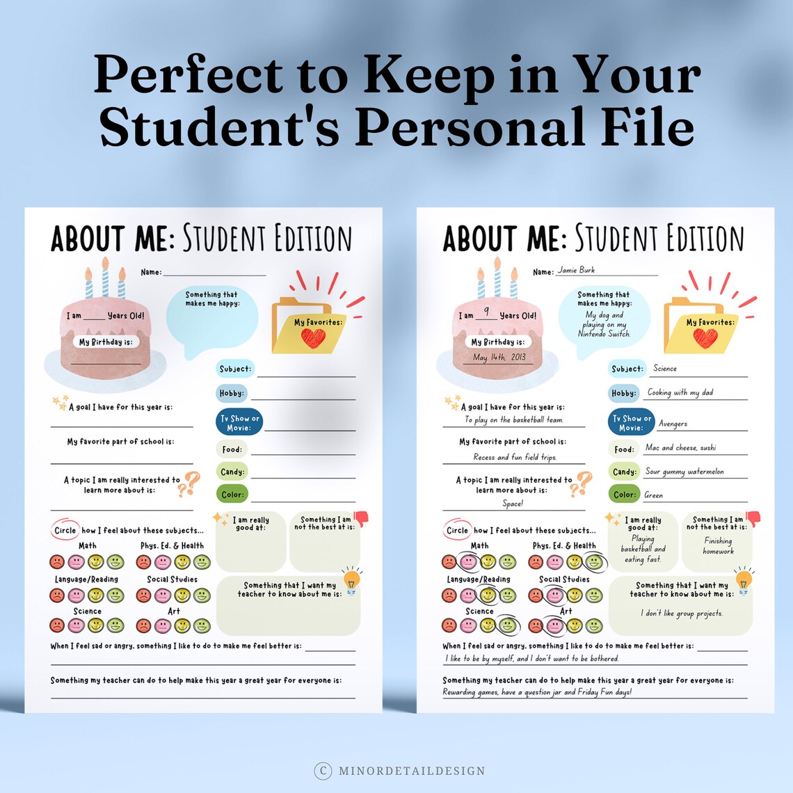 EDITABLE Student About Me All About Me Printable Back to - Etsy