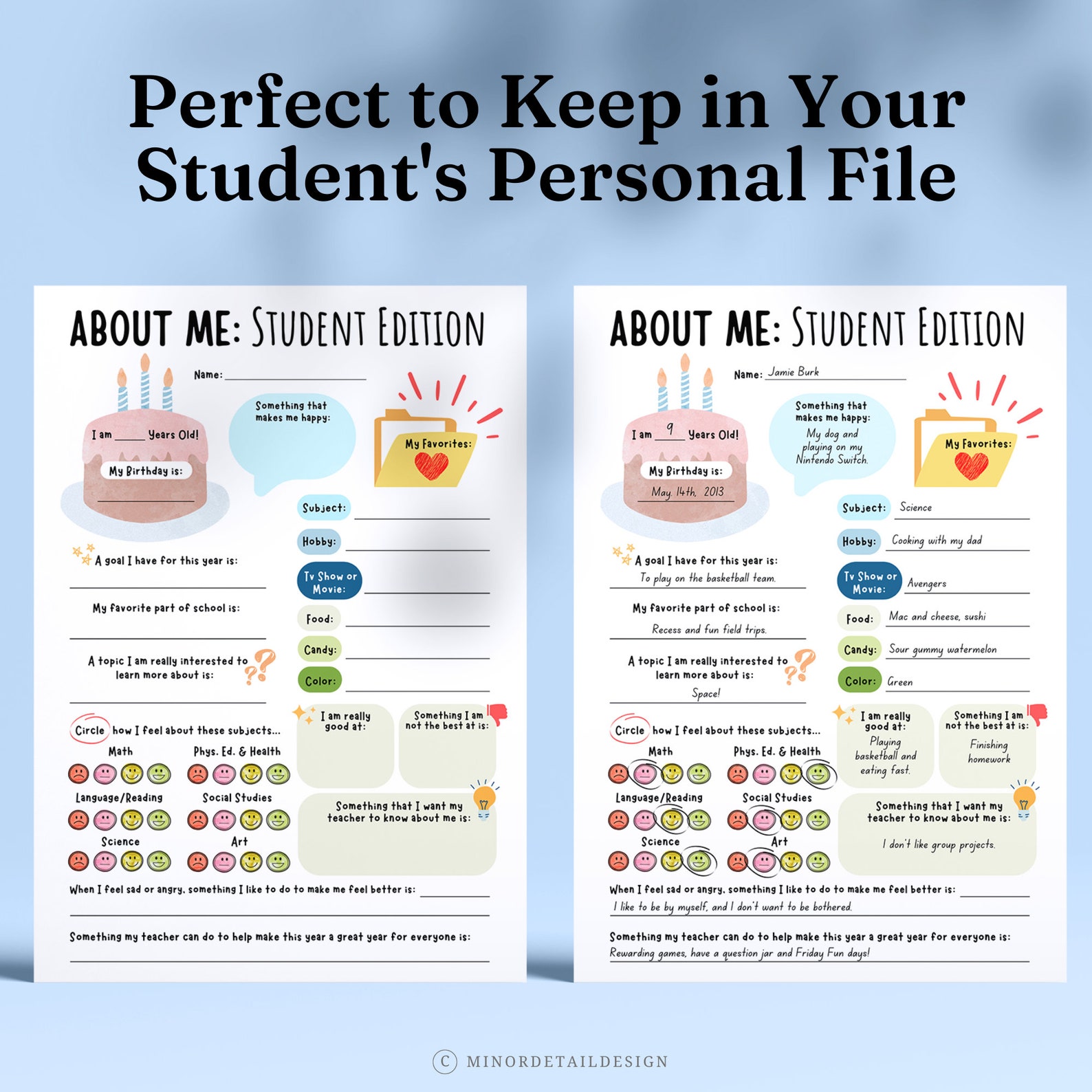 EDITABLE Student About Me All About Me Printable Back to - Etsy Canada