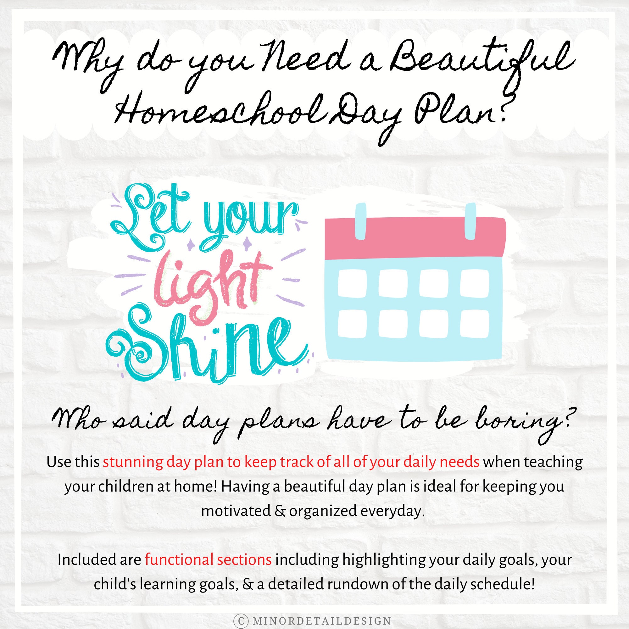 EDITABLE Day Planner Editable Homeschool Daily Schedule - Etsy