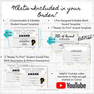 EDITABLE School Award, School Award Template, Student Award Printable ...
