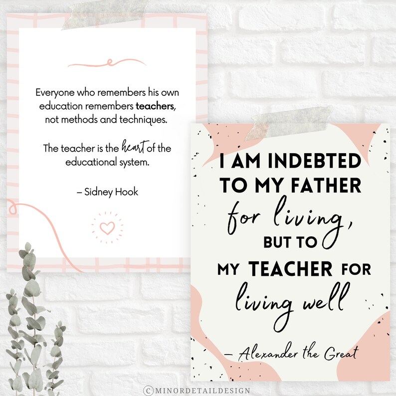Teacher Motivation Quotes Classroom Posters Elementary - Etsy