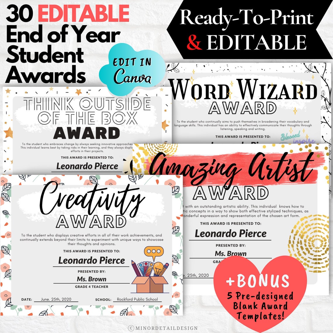 End of Year AwardsEnd of Year GiftSchool Award | Etsy