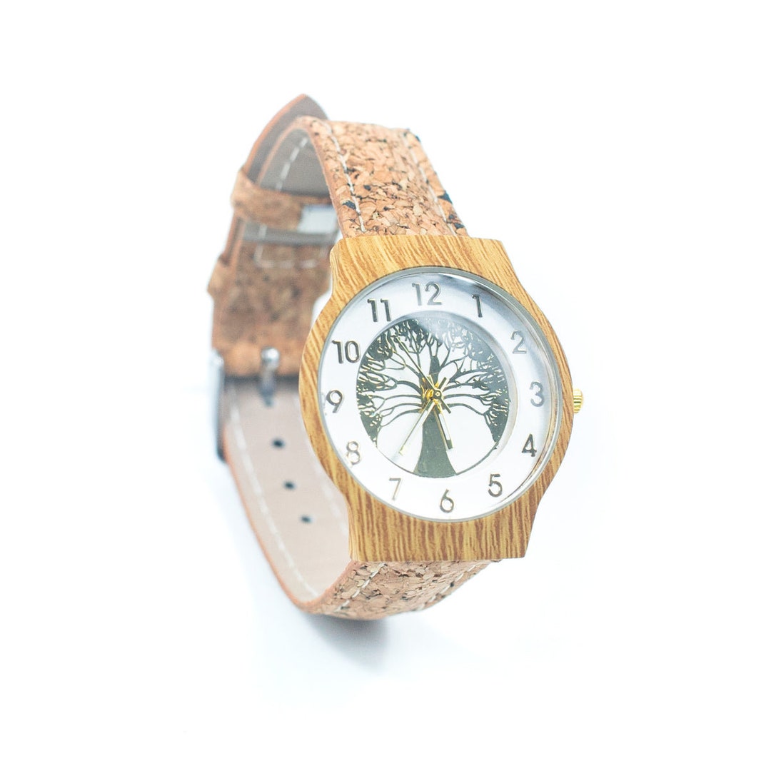 Ladies Natural Cork Vegan Strap Watch WA-432-BWITHOUT Box - Etsy