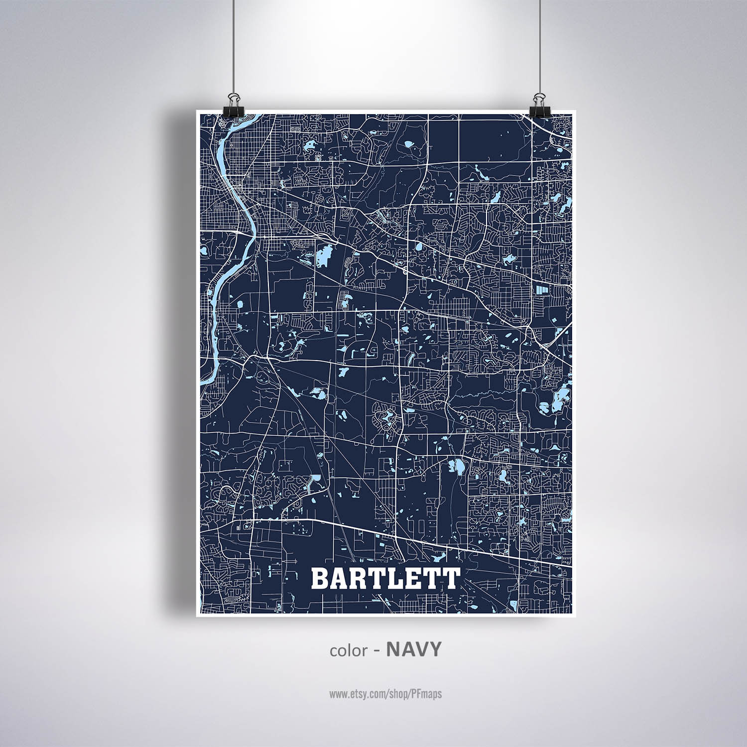 Bartlett Map Print Bartlett City Map Illinois IL USA Map - Etsy