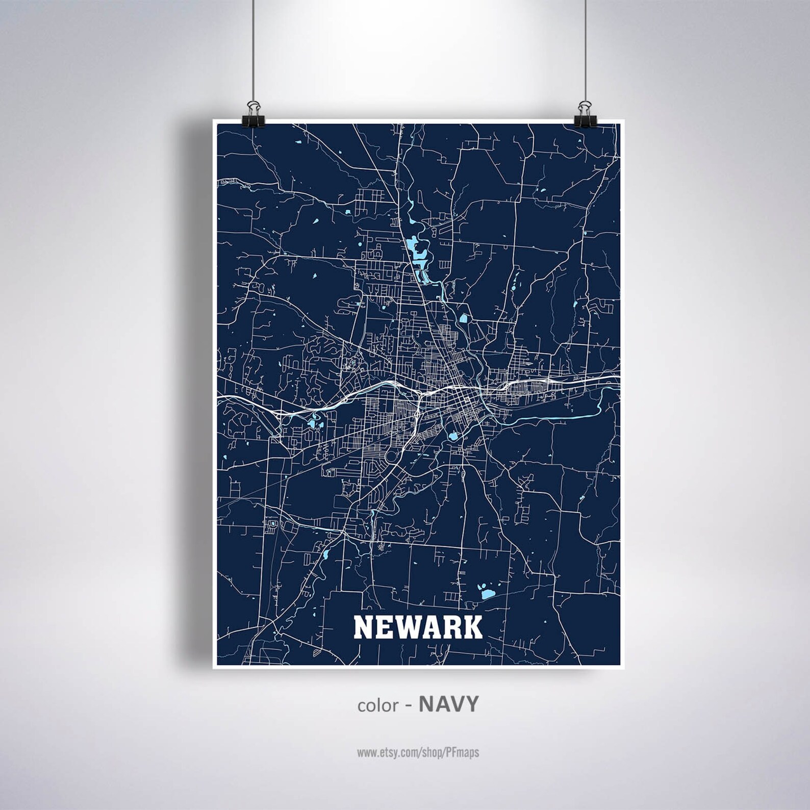 Newark Map Print Newark City Map Ohio OH USA Map Poster - Etsy