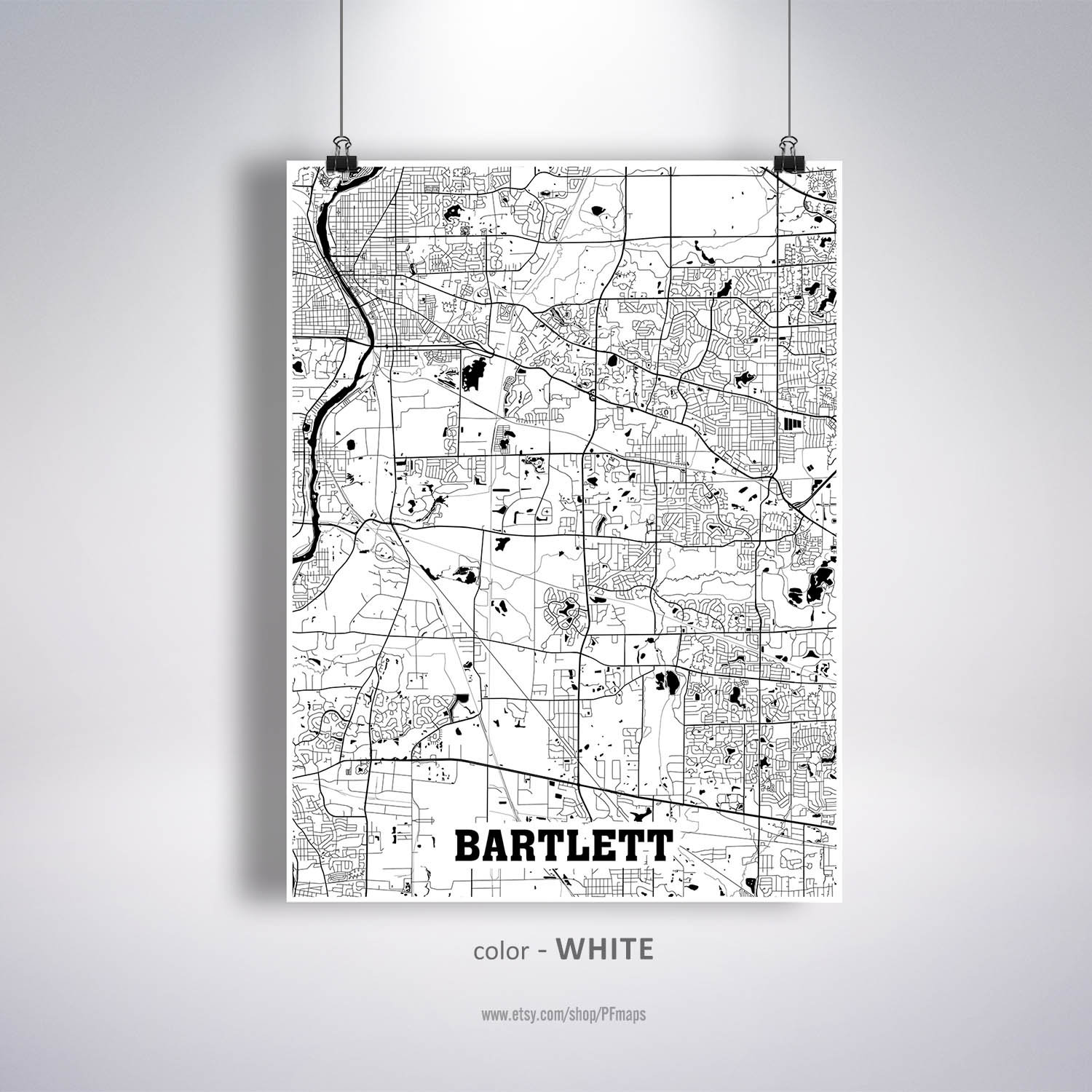 Bartlett Map Print Bartlett City Map Illinois IL USA Map - Etsy