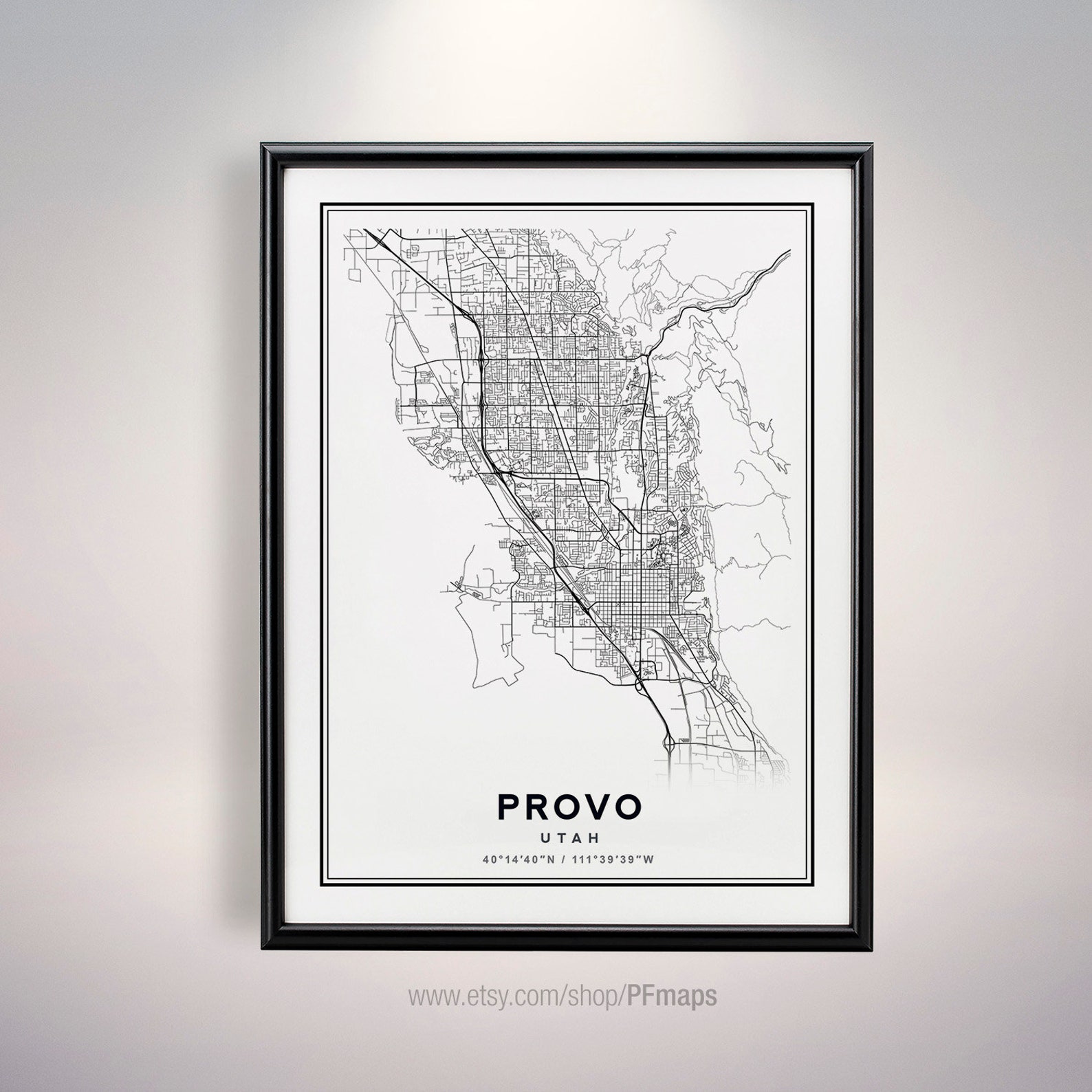 Provo Utah Map Minimalist Map Provo UT Print Provo Poster | Etsy