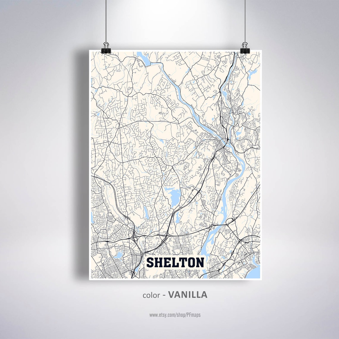 Shelton Map Print Shelton City Map Connecticut CT USA Map | Etsy