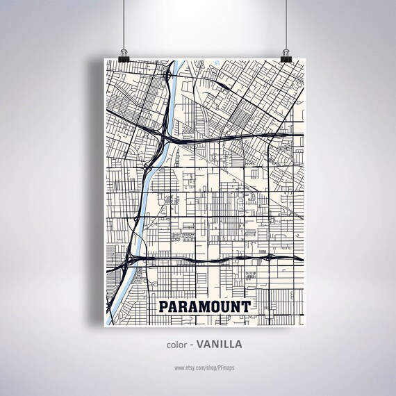 Paramount Map Print Paramount City Map California CA USA Map - Etsy