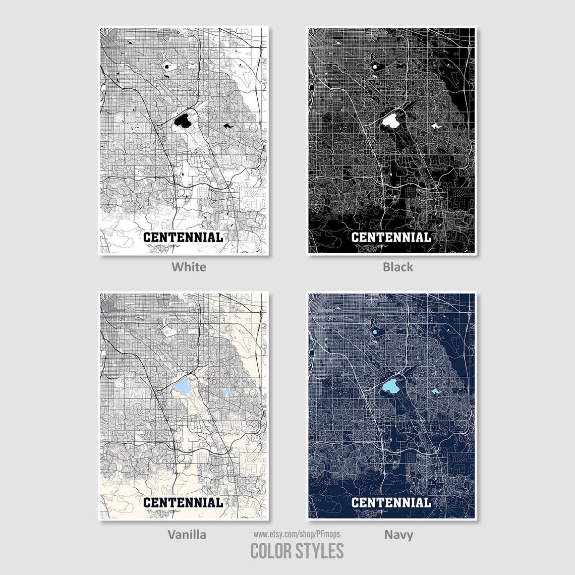 Centennial Map Print Centennial City Map Colorado CO USA Map | Etsy