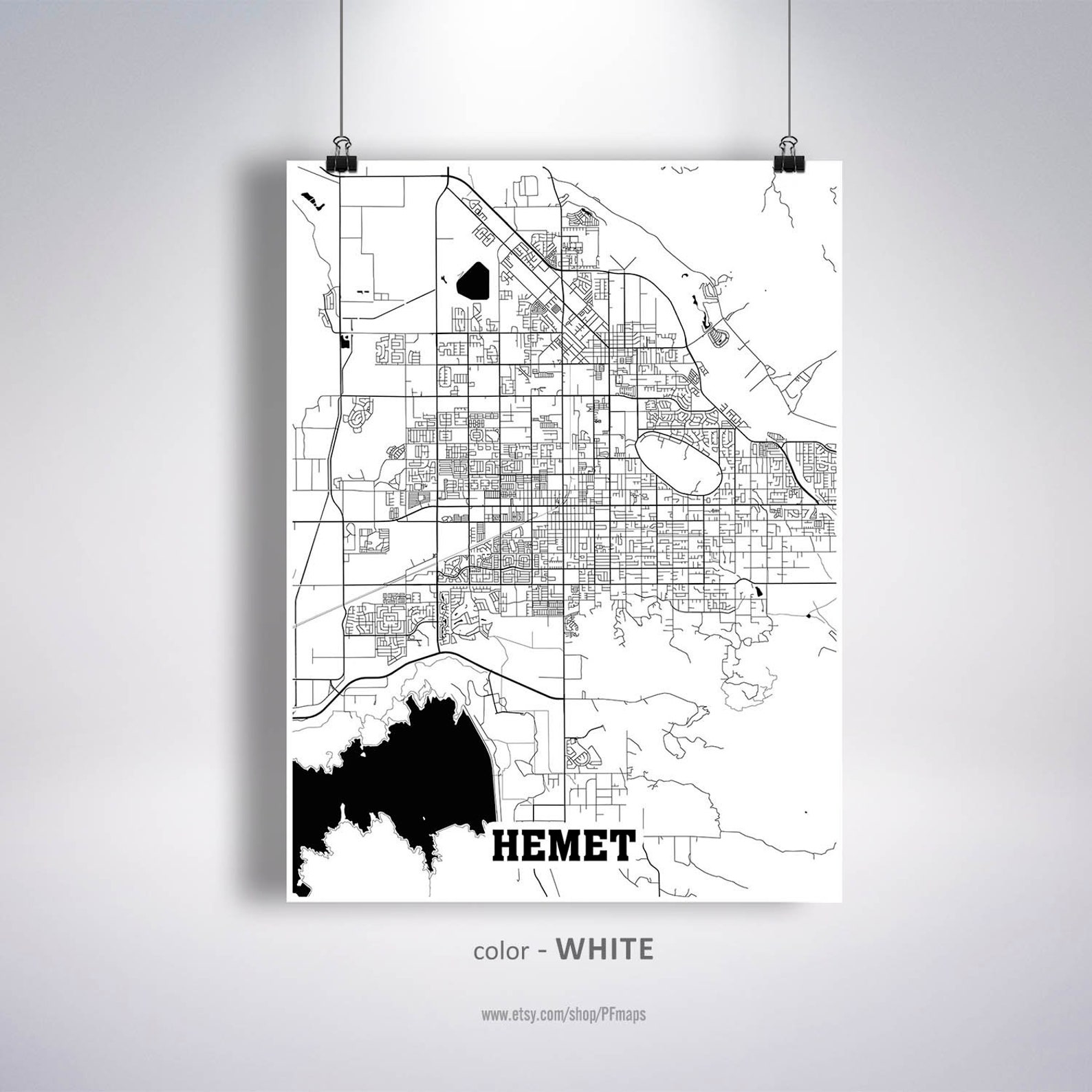 Hemet Map Print Hemet City Map California CA USA Map Poster | Etsy