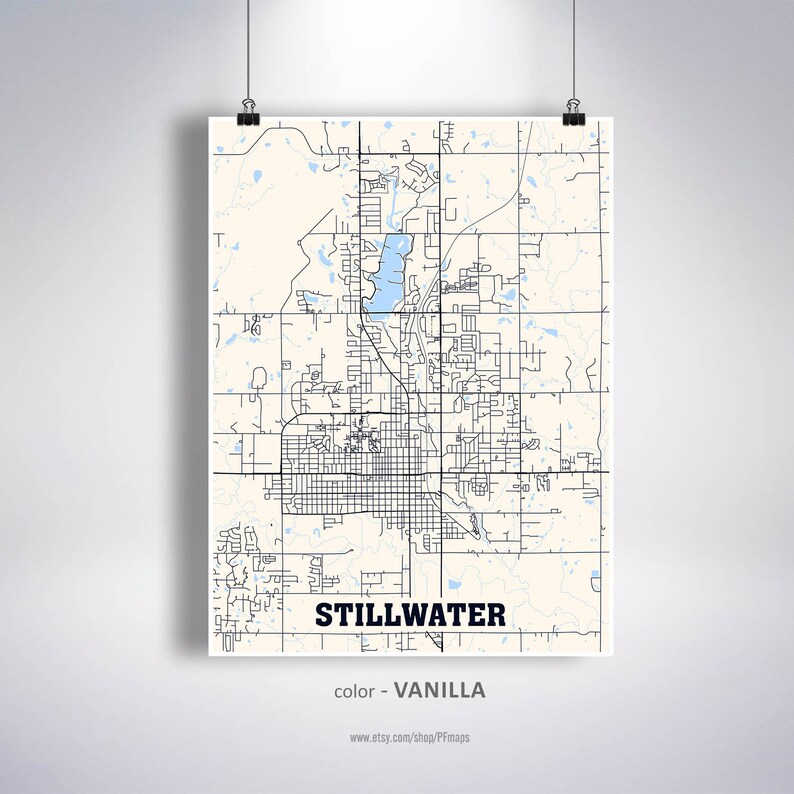 Stillwater Map Print Stillwater City Map Oklahoma OK USA Map | Etsy