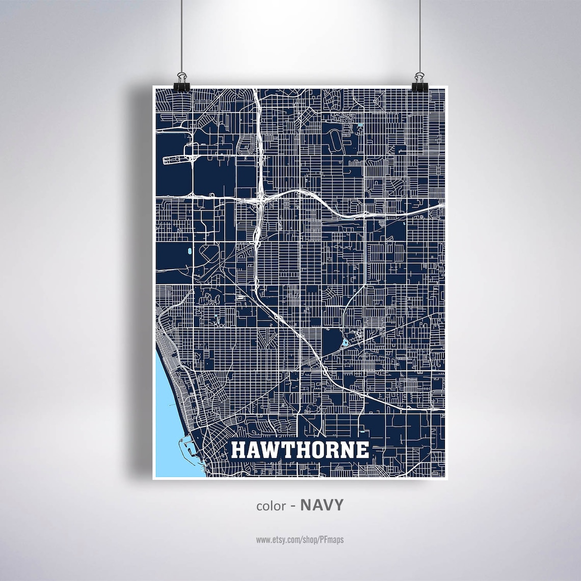 Hawthorne Map Print Hawthorne City Map California CA USA Map | Etsy