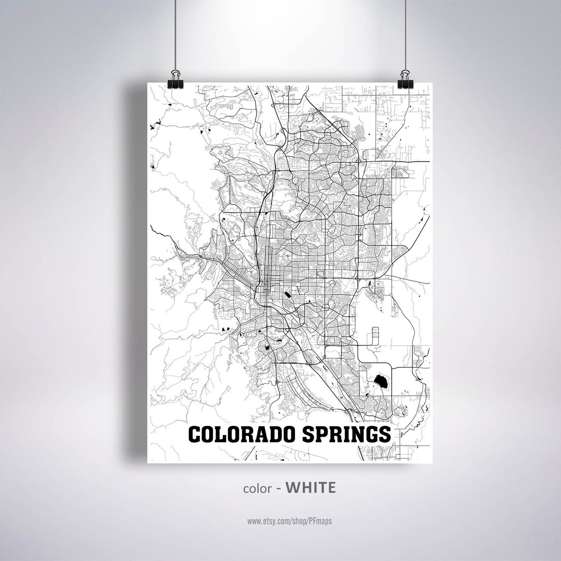 Colorado Springs Map Print Colorado Springs City Map | Etsy