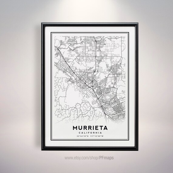 Prints Home Décor Murrieta Map Print Minimalist Murrieta Map Murrieta ...