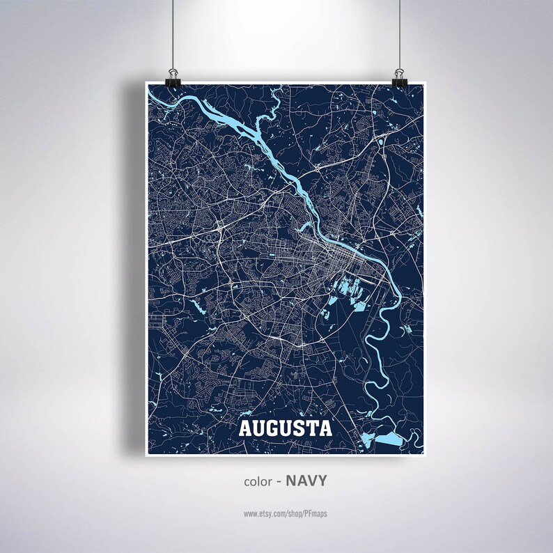 Augusta Map Print Augusta City Map Georgia GA USA Map | Etsy