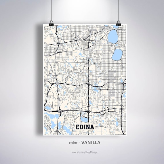 Edina Map Print Edina City Map Minnesota MN USA Map Poster | Etsy