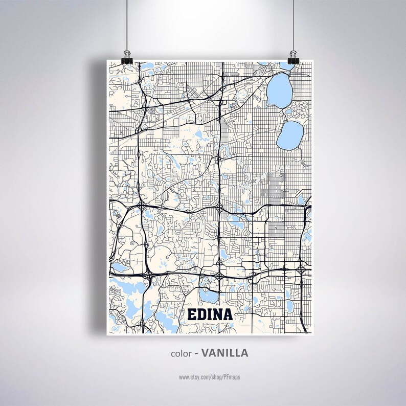 Edina Map Print Edina City Map Minnesota MN USA Map Poster | Etsy