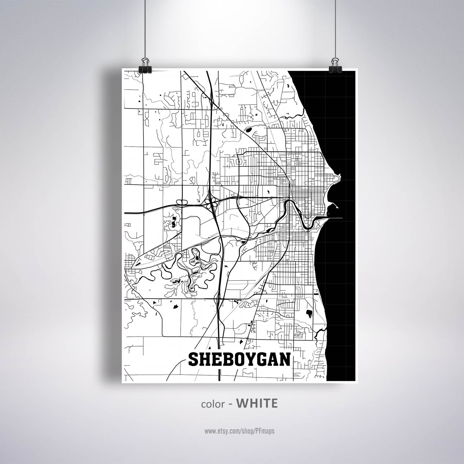Sheboygan Map Print Sheboygan City Map Wisconsin WI USA Map - Etsy