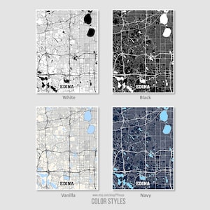 Edina Map Print Edina City Map Minnesota MN USA Map Poster | Etsy