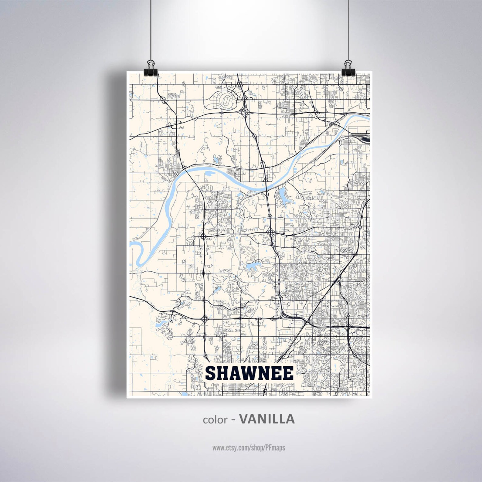 Shawnee Map Print Shawnee City Map Kansas KS USA Map Poster | Etsy