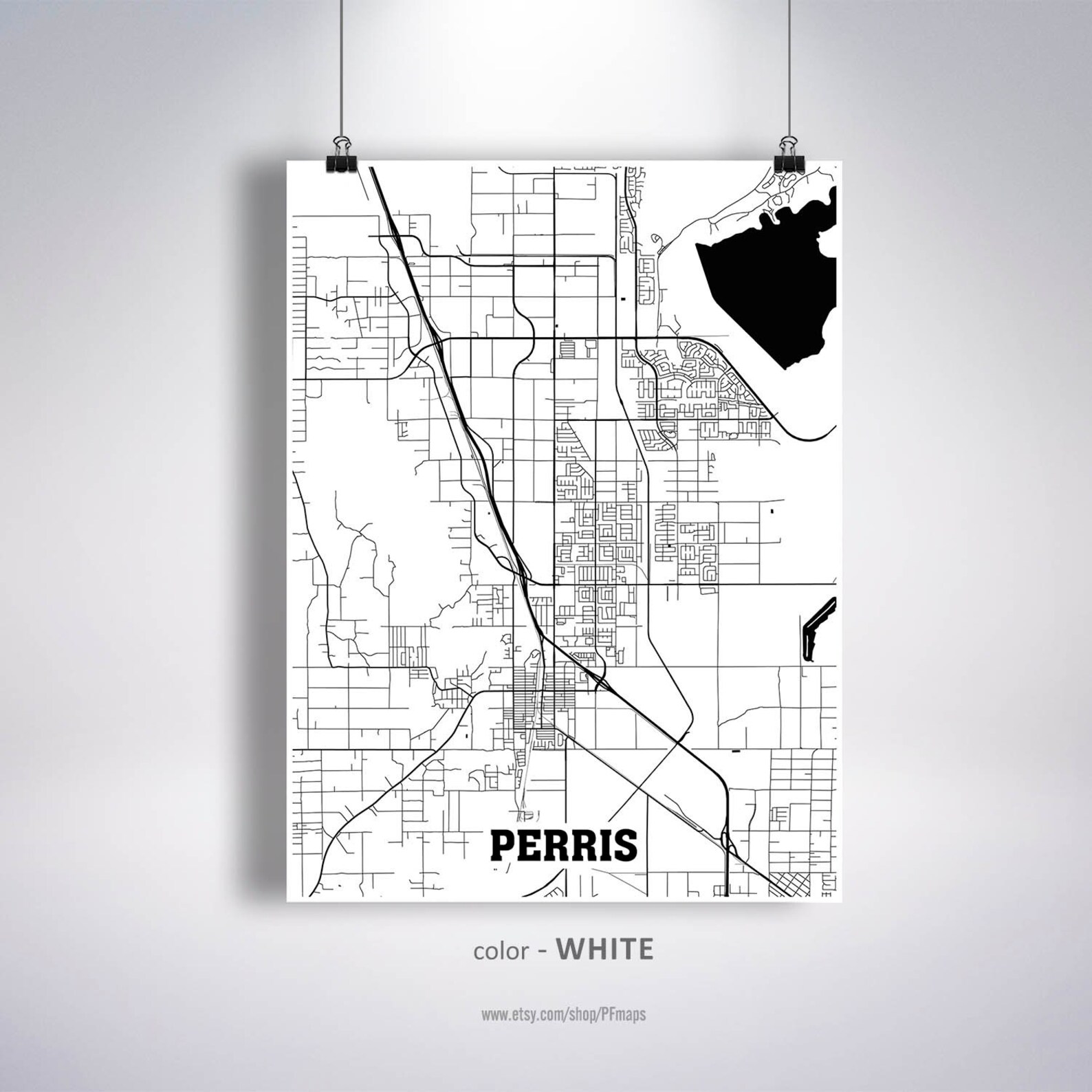 Perris Map Print Perris City Map California CA USA Map - Etsy