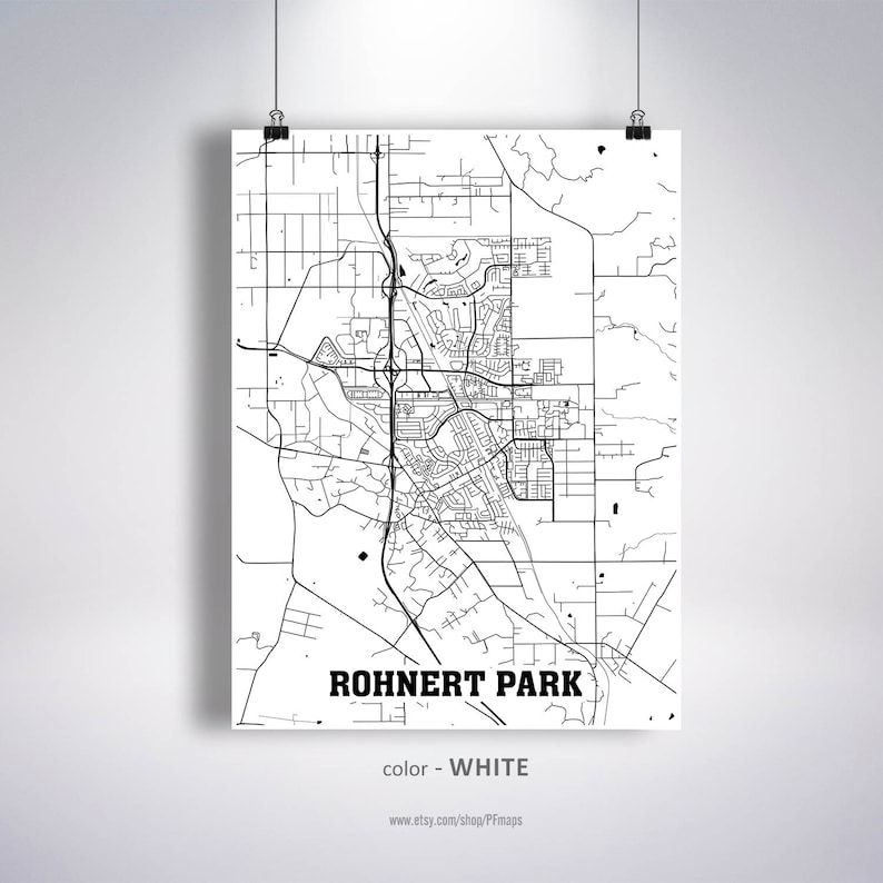 Rohnert Park Map Print Rohnert Park City Map California CA | Etsy