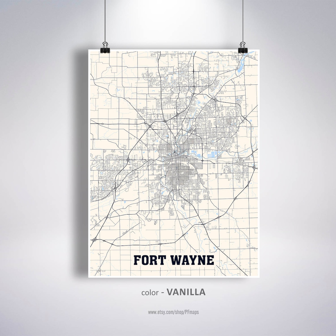 Fort Wayne Map Print Fort Wayne City Map Indiana IN USA Map | Etsy
