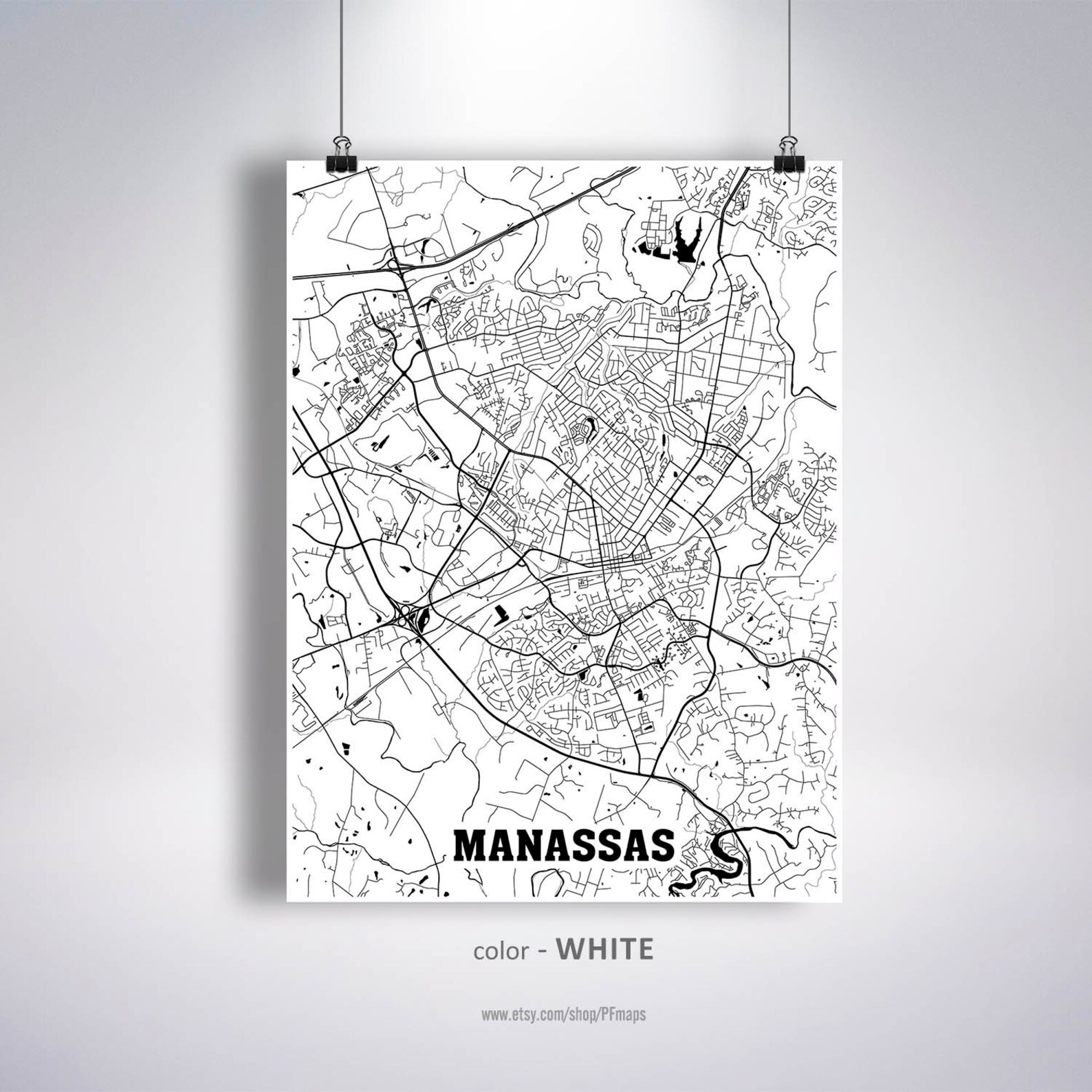 Manassas Map Print Manassas City Map Virginia VA USA Map | Etsy