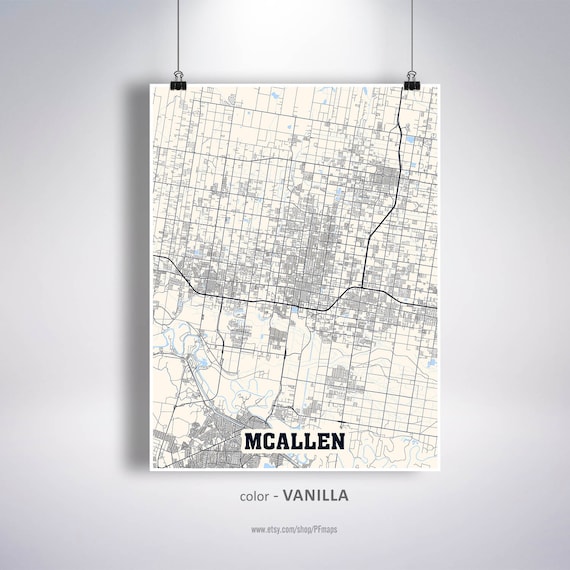 Mcallen Map Print Mcallen City Map Texas TX USA Map Poster | Etsy