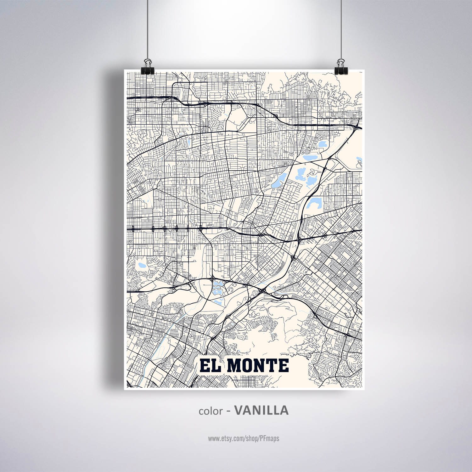 El Monte Mapa Imprimir Mapa de la Ciudad de El Monte | Etsy México