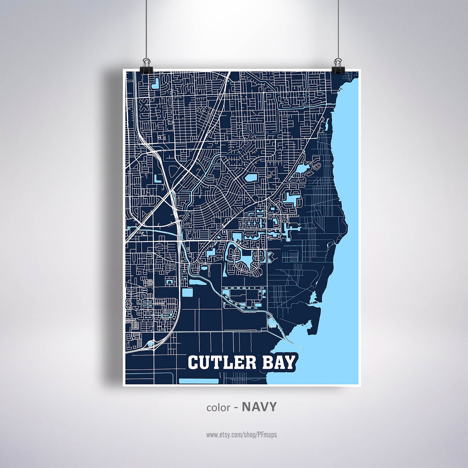 Cutler Bay Map Print Cutler Bay City Map Florida FL USA Map | Etsy