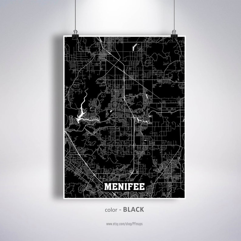 Menifee Map Print Menifee City Map California CA USA Map | Etsy