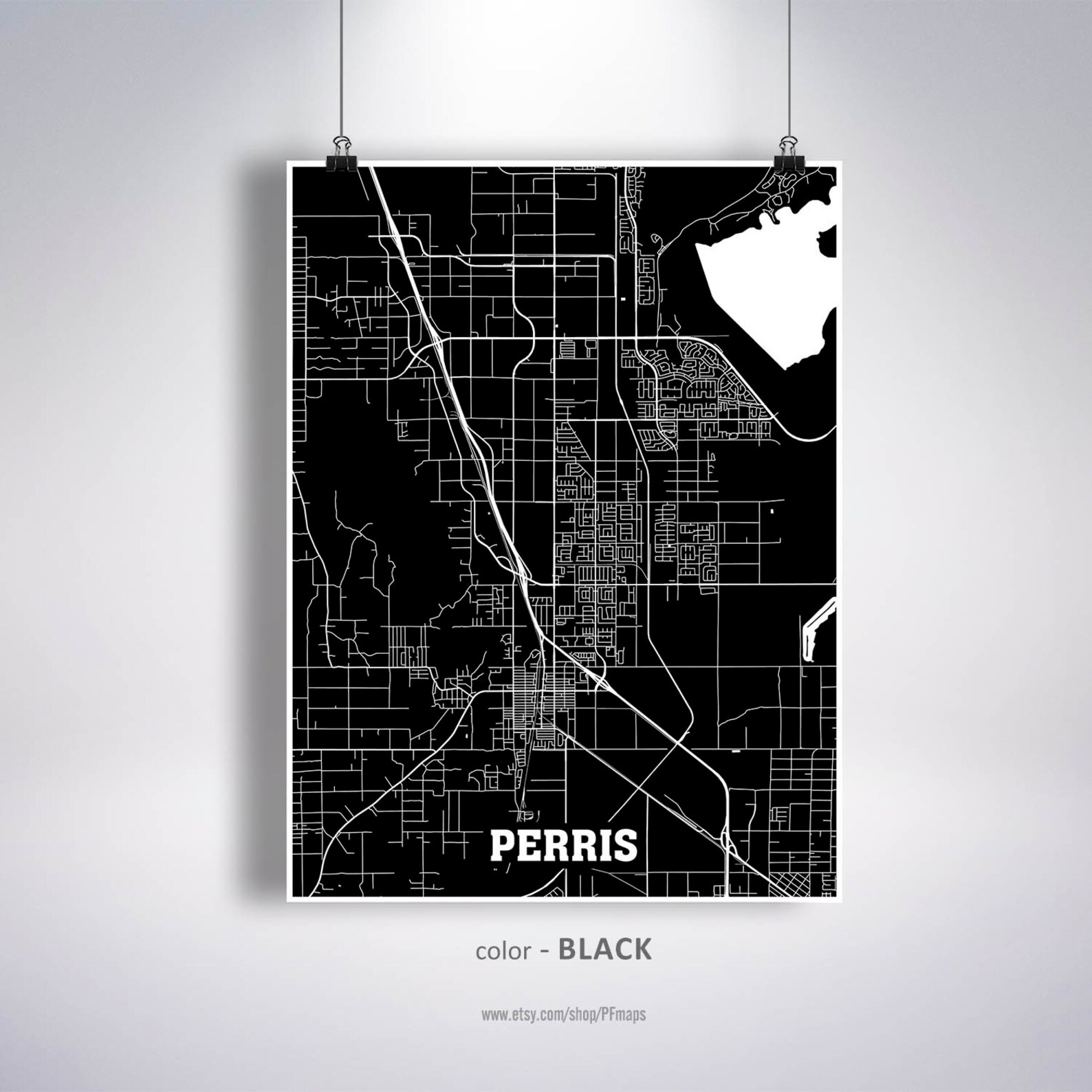 Perris Map Print Perris City Map California CA USA Map - Etsy