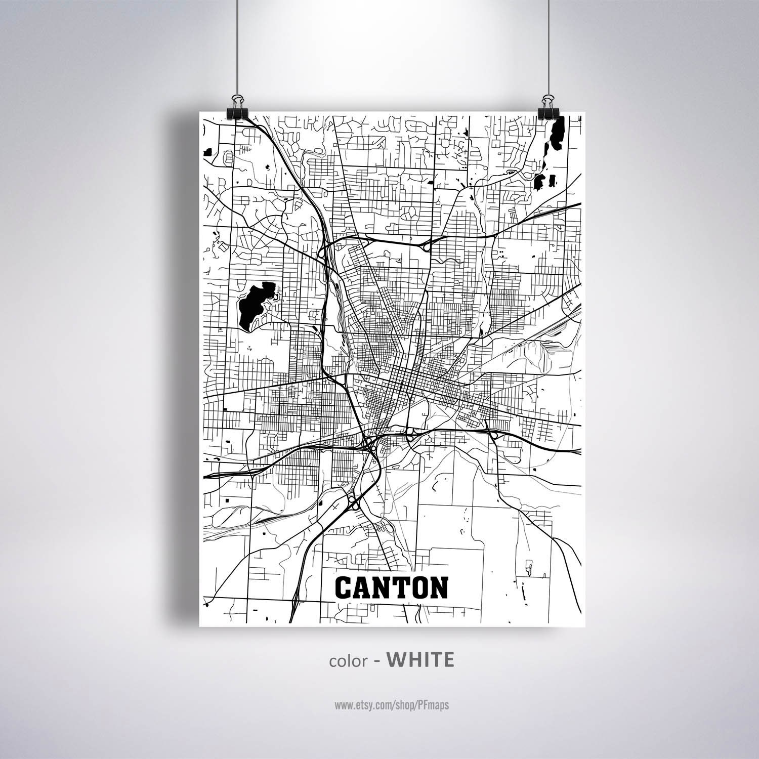 Canton Map Print Canton City Map Ohio OH USA Map Poster | Etsy