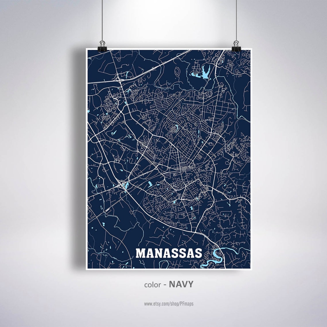 Manassas Map Print Manassas City Map Virginia VA USA Map | Etsy