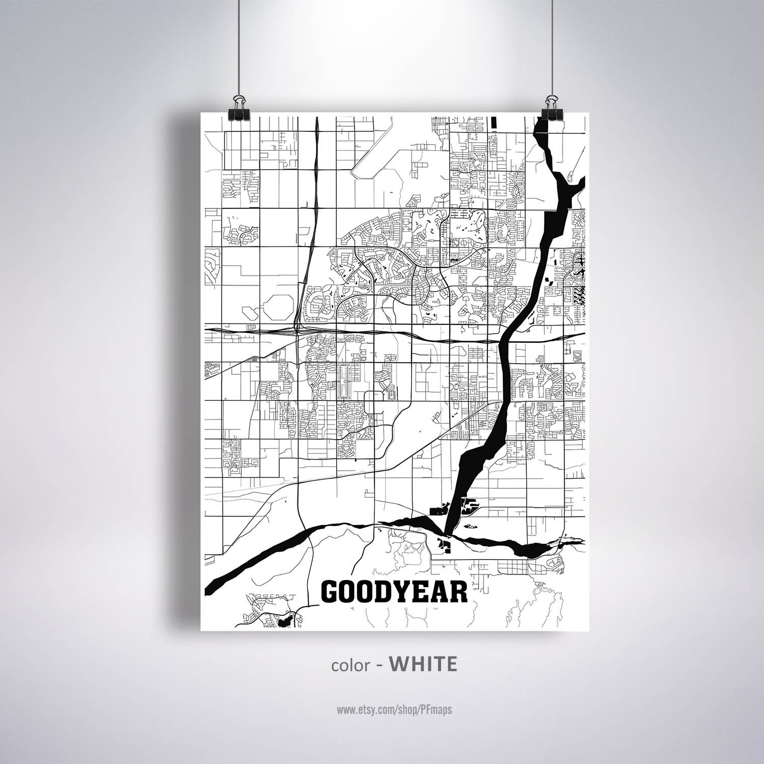 Goodyear Map Print Goodyear City Map Arizona AZ USA Map | Etsy UK