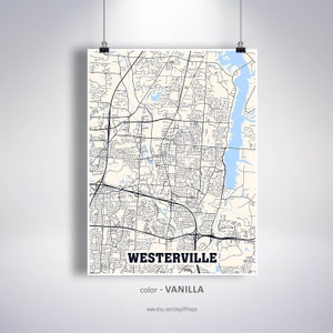 Westerville Map Print Westerville City Map Ohio OH USA Map | Etsy
