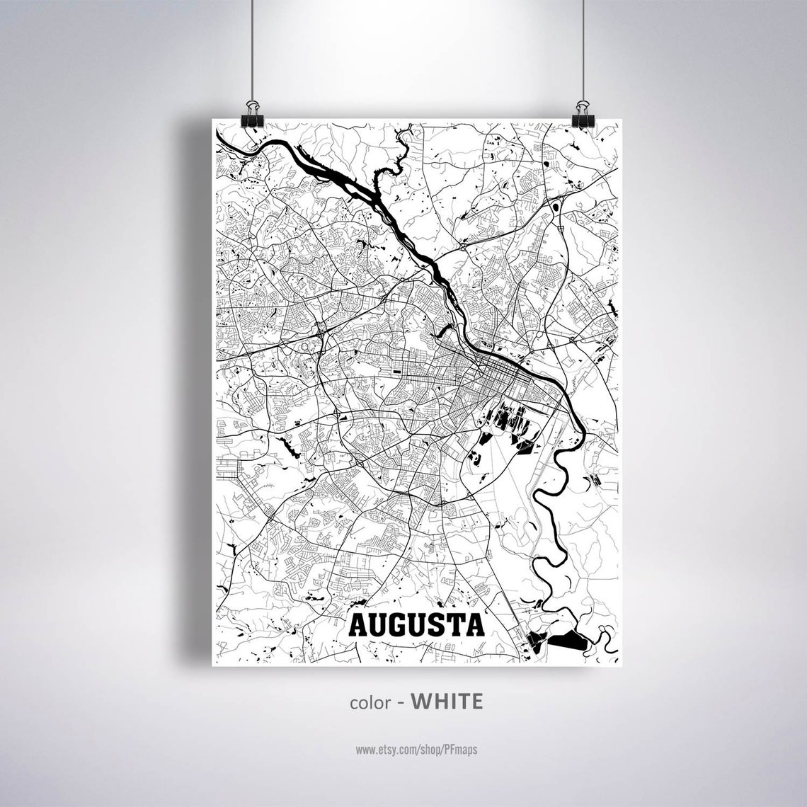 Augusta Map Print Augusta City Map Georgia GA USA Map - Etsy