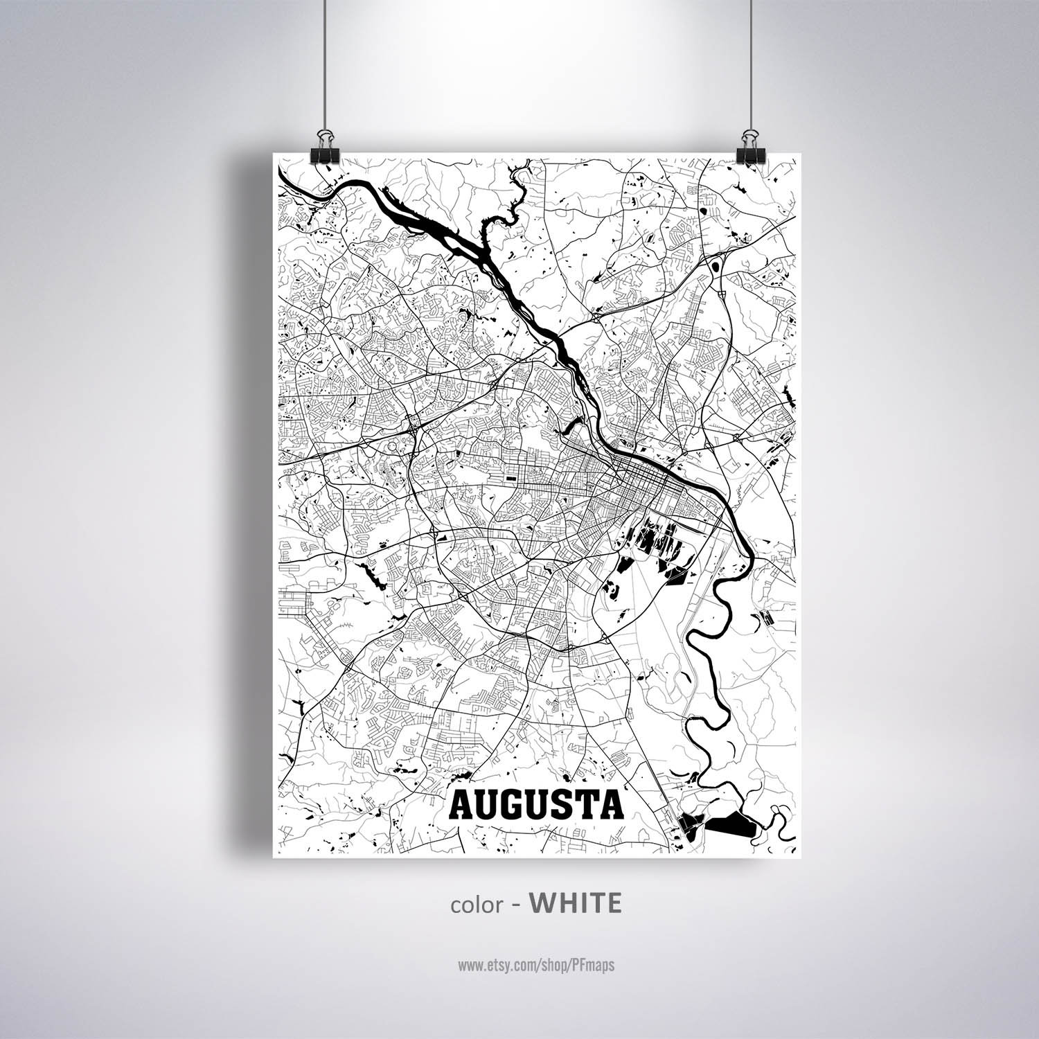 Augusta Map Print Augusta City Map Georgia GA USA Map - Etsy